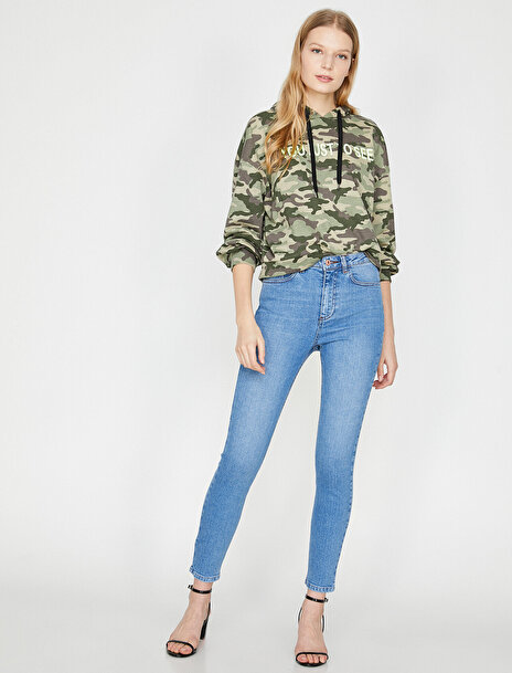 Koton Kadın Carmen Jean - Yüksek Bel Dar Kesim Dar Paça Pantolon