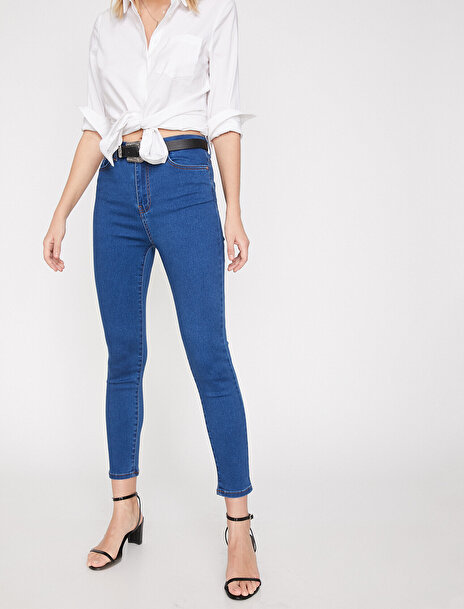 Koton Kadın Carmen Jean - Yüksek Bel Dar Kesim Dar Paça Pantolon