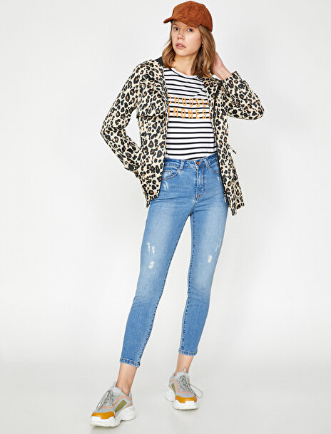 Koton Kadın Carmen Jean - Yüksek Bel Dar Kesim Dar Paça Pantolon