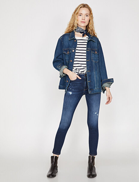 Koton Kadın Carmen Jean - Yüksek Bel Dar Kesim Dar Paça Pantolon