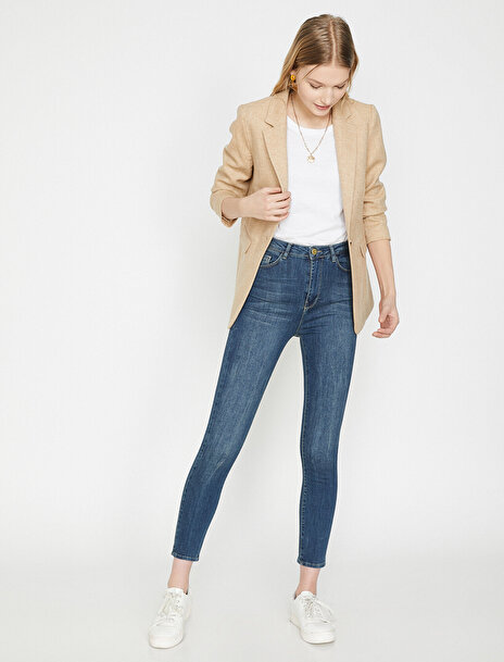 Koton Kadın Carmen Jean - Yüksek Bel Dar Kesim Dar Paça Pantolon