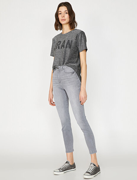 Koton Ole Genç Kız Carmen Jean - Yüksek Bel Dar Kesim Dar Paça Pantolon