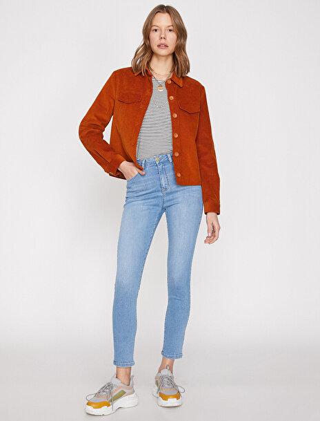 Koton Ole Genç Kız Carmen Jean - Yüksek Bel Dar Kesim Dar Paça Pantolon