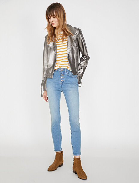 Koton Kadın Carmen Jean - Yüksek Bel Dar Kesim Dar Paça Pantolon