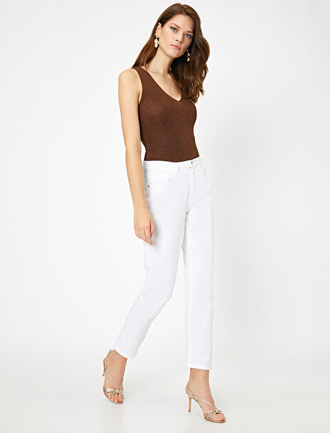 Koton Ole Genç Kız Boyfriend Jean - Rahat Kesim Düz Paça Pantolon