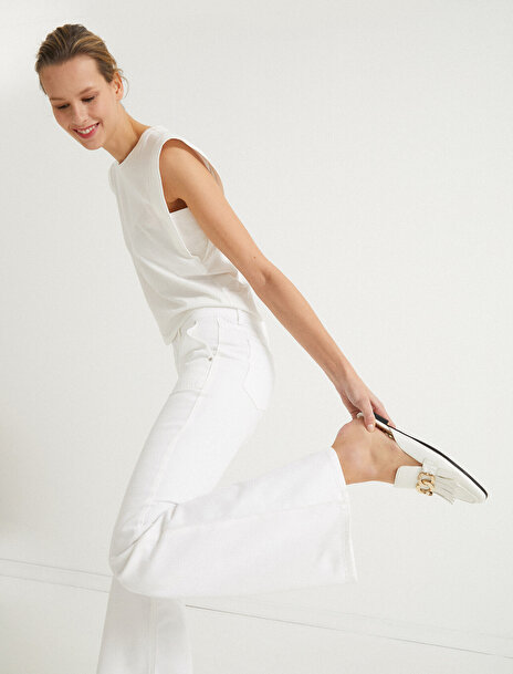 Koton Ole Genç Kız Victoria Jean - İspanyol Paça Pantolon