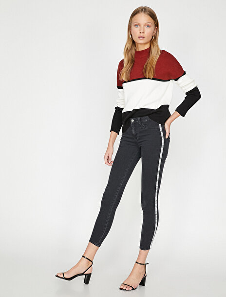 Koton Kadın Carmen Jean - Yüksek Bel Dar Kesim Dar Paça Pantolon