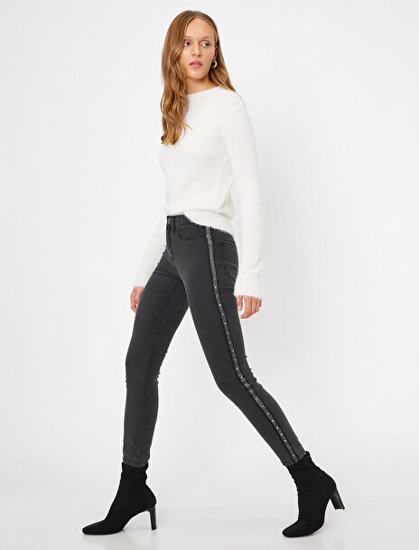 Koton Ole Genç Kız Legging Jean -Yüksek Bel Dar Kesim Dar Paça Pantolon