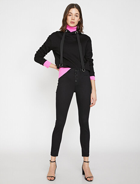 Koton Kadın Carmen Jean - Yüksek Bel Dar Kesim Dar Paça Pantolon