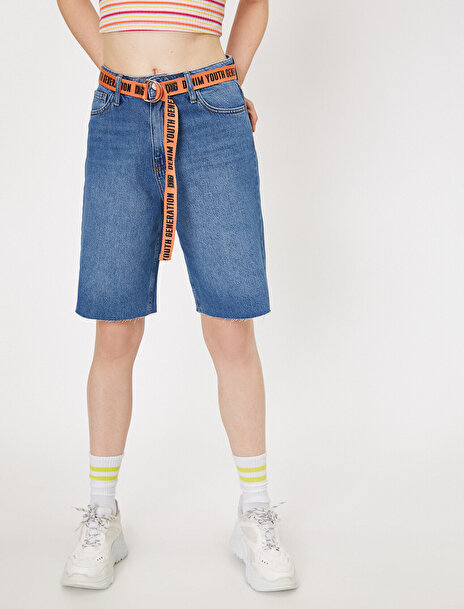 Koton Kadın Cep Detayli Jean Bermuda Şort