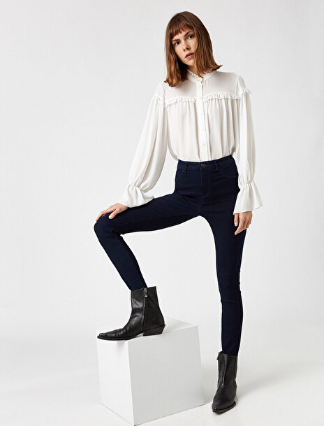 Koton Kadın Carmen Jean - Yüksek Bel Dar Kesim Dar Paça Pantolon