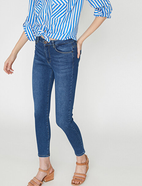 Koton Kadın Carmen Jean - Yüksek Bel Dar Kesim Dar Paça Pantolon