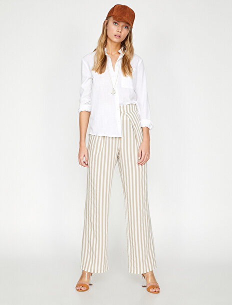 Koton Kadın Çizgili Pantolon