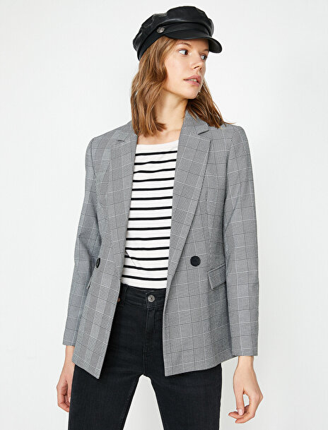 Koton Kadın Kareli Ceket
