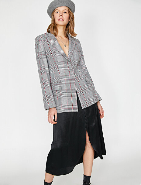 Koton Kadın Kareli Ceket