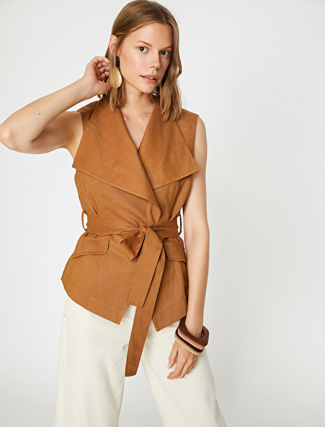 Koton Kadın Kemer Detaylı Yelek