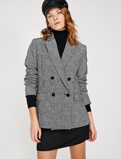 Koton Kadın Kareli Ceket