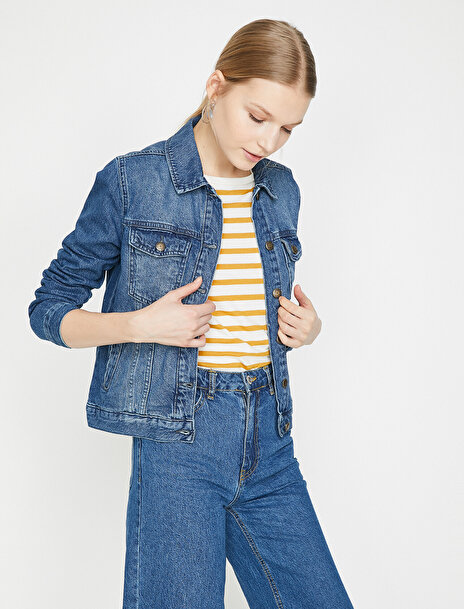 Koton Kadın Klasik Yaka Jean Jacket Koton Kadın Klasik Yaka Jean Jacket