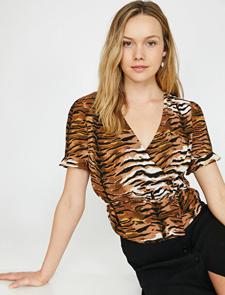 Koton Kadın Zebra Desenli Bluz