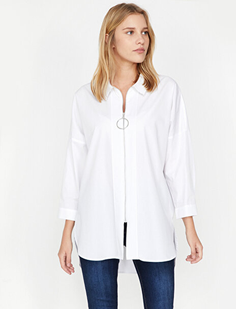 Koton Kadın Fermuar Detaylı Gömlek