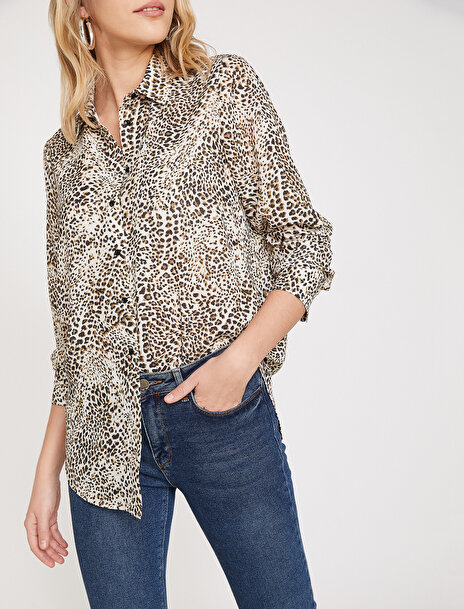 Koton Kadın Leopar Desenli  Gömlek