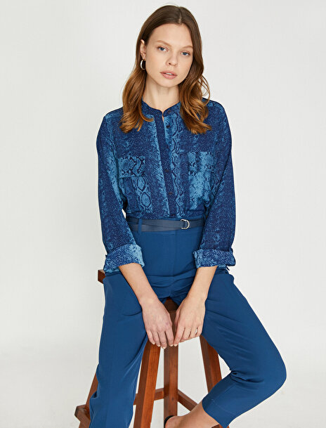 Koton Kadın Yılan Derisi Desenli Gömlek