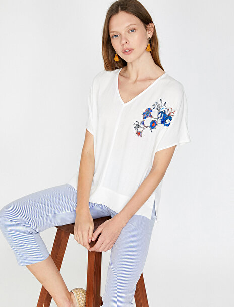 Koton Kadın İşlemeli Bluz