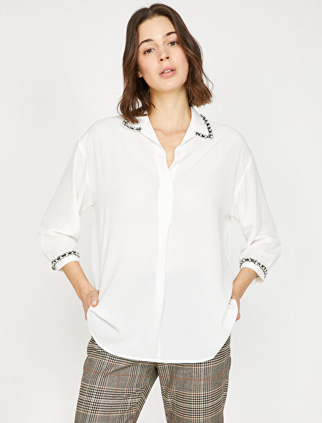 Koton Kadın İnci Detaylı Bluz