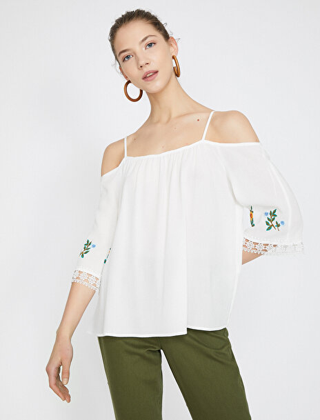 Koton Kadın İşlemeli Bluz