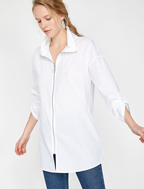 Koton Kadın Fermuar Detaylı Tunik