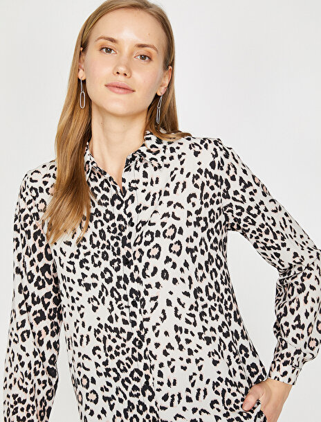 Koton Kadın Leopar Desenli Gömlek