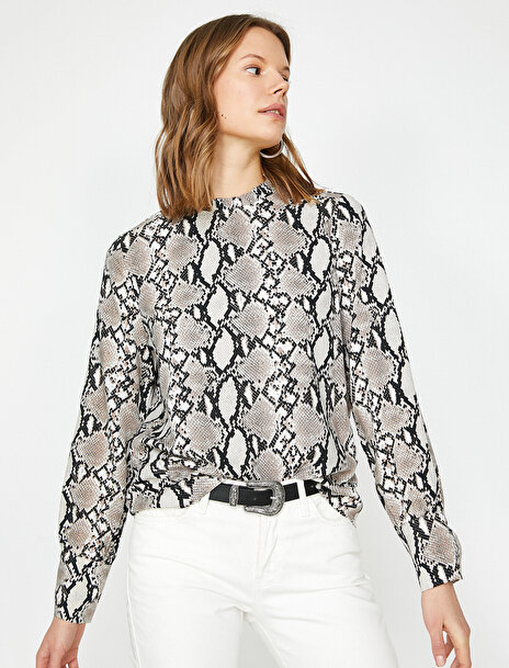 Koton Kadın Yılan Derisi Desenli Bluz