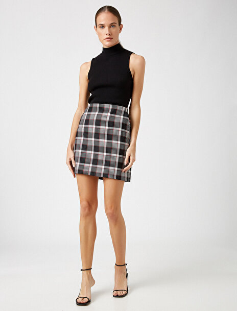 Koton Kadın Ekose Mini Etek