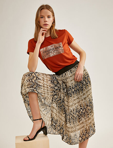 Koton Kadın Yılan Derisi Desenli Etek