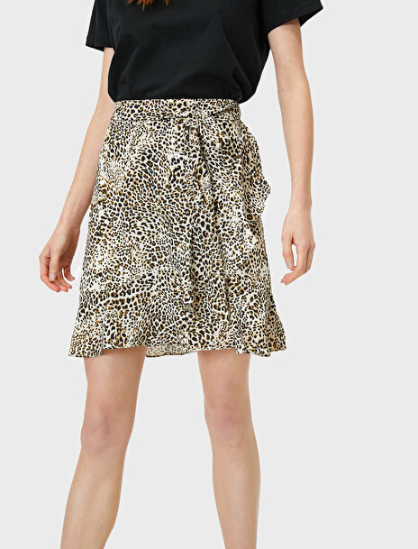 Koton Kadın Leopar Desenli Mini Etek Koton Kadın Leopar Desenli Mini Etek