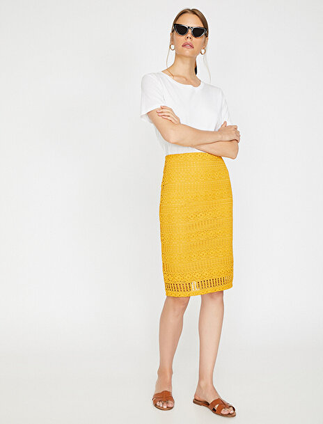 Koton Kadın Dantel Detaylı Etek