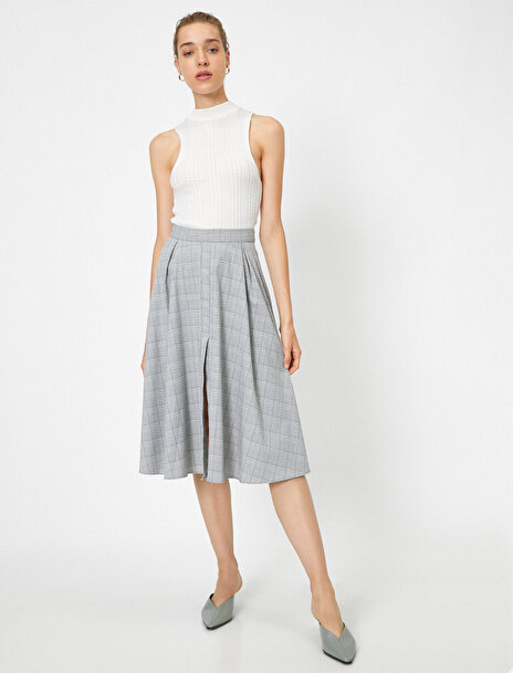 Koton Kadın Önden Yırtmaçlı Midi Etek