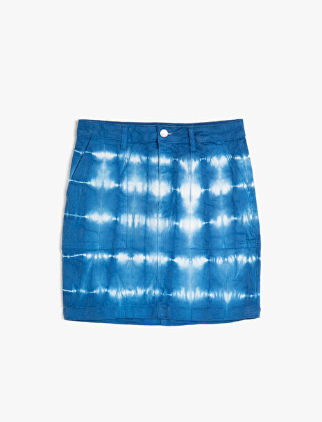 Koton Kadın Tye Dye Mini Jean Etek Koton Kadın Tye Dye Mini Jean Etek