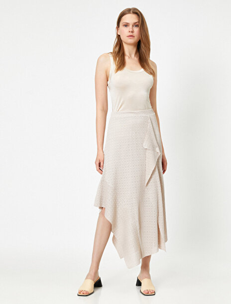 Koton Kadın Fırfır Detayı Midi Etek