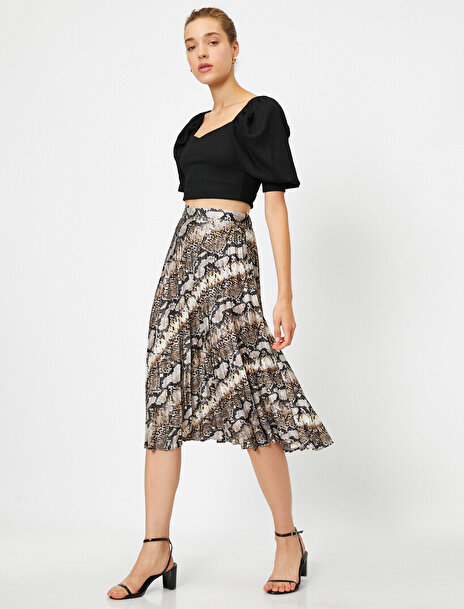Koton Kadın Yılan Derisi Desenli Etek