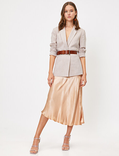 Koton Kadın Skirtly Yours Styled by Melis Ağazat - Saten Etek Koton Kadın Skirtly Yours Styled by Melis Ağazat - Saten Etek