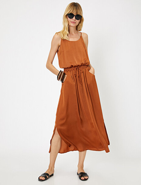 Koton Kadın Saten İnce Askılı Elbise