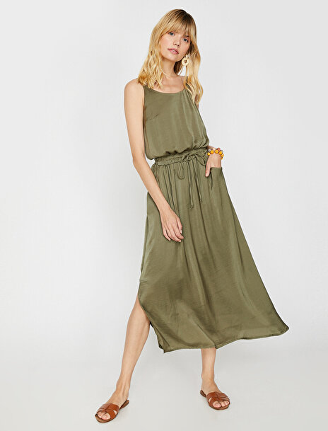 Koton Kadın Saten İnce Askılı Elbise