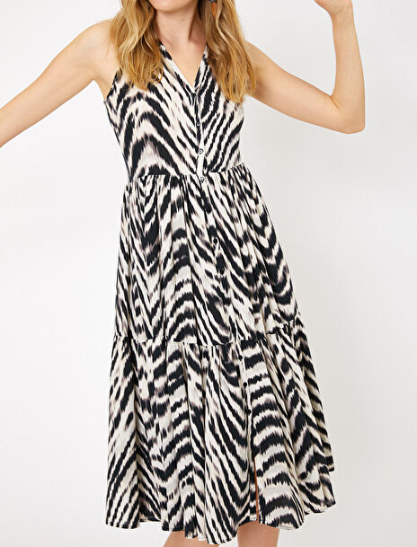 Koton Kadın Zebra Desenli Elbise