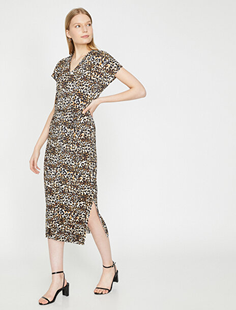 Koton Kadın Leopar Desenli Elbise