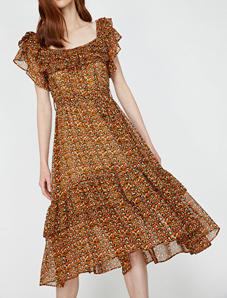 Koton Kadın Leopar Desenli Elbise