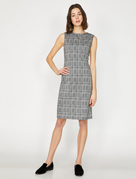 Koton Kadın Kareli Elbise