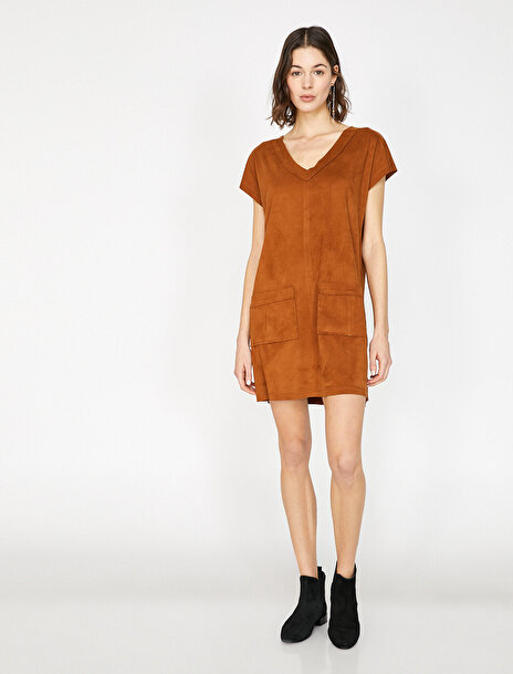 Koton Kadın Süet Görünümlü Elbise