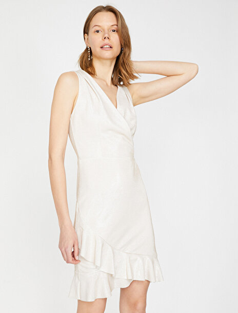 Koton Kadın Fırfır Detaylı Elbise Abiye