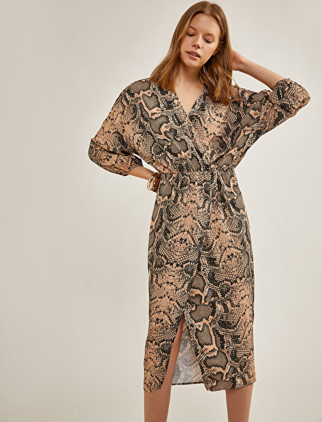Koton Kadın Yılan Derisi Desenli Elbise